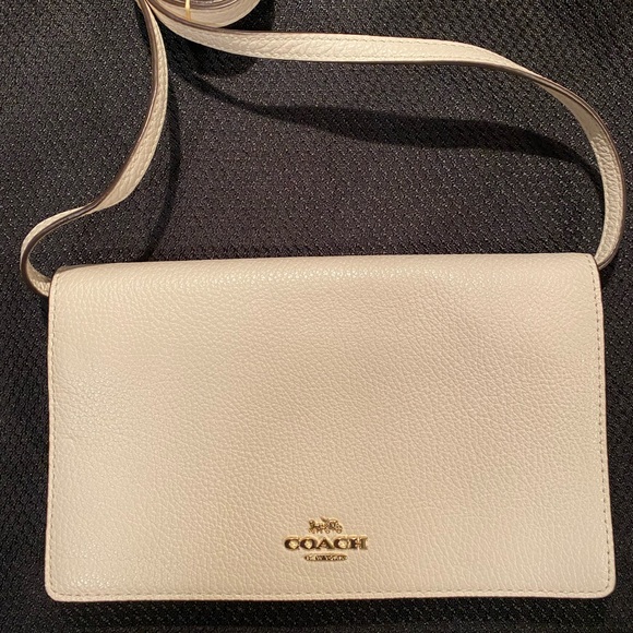 Coach | Bags | Coach 337 Anna Foldover Crossbody Leather Clutch In ...